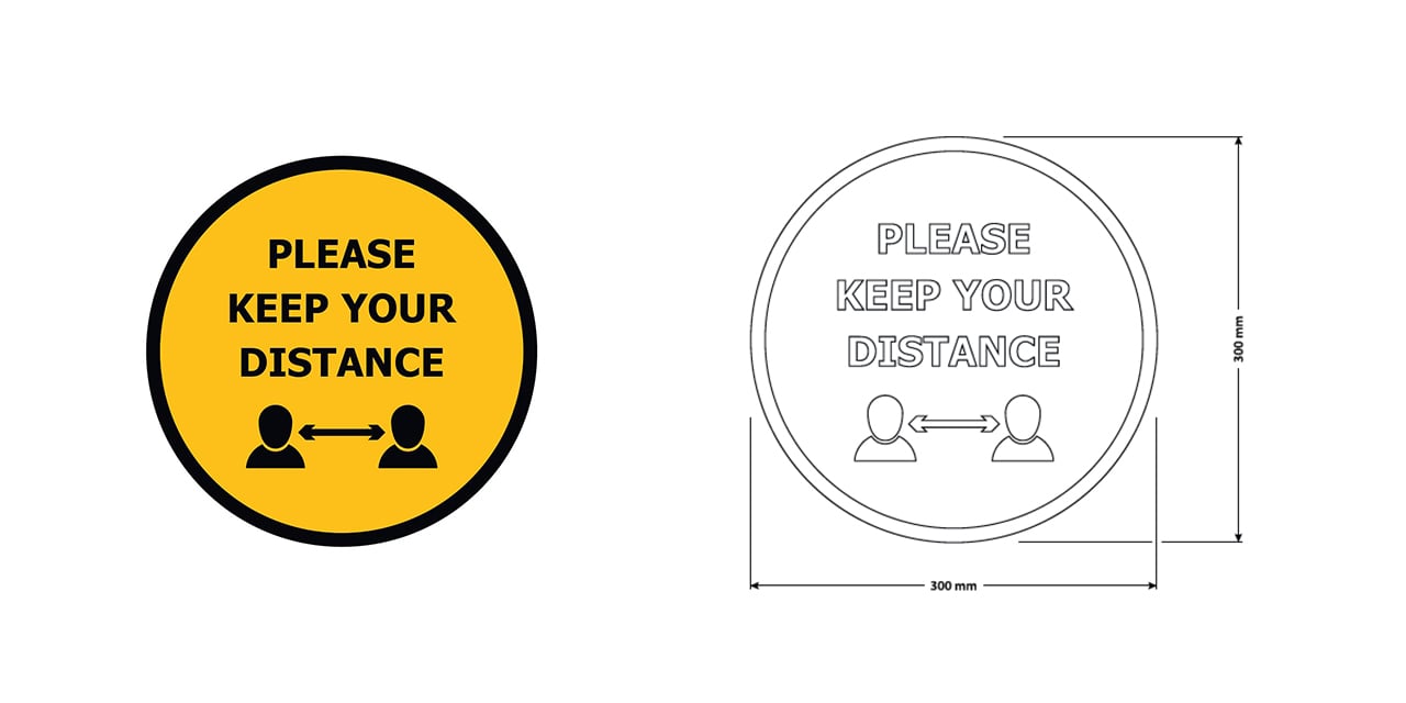 Safe Distance Floor Markers